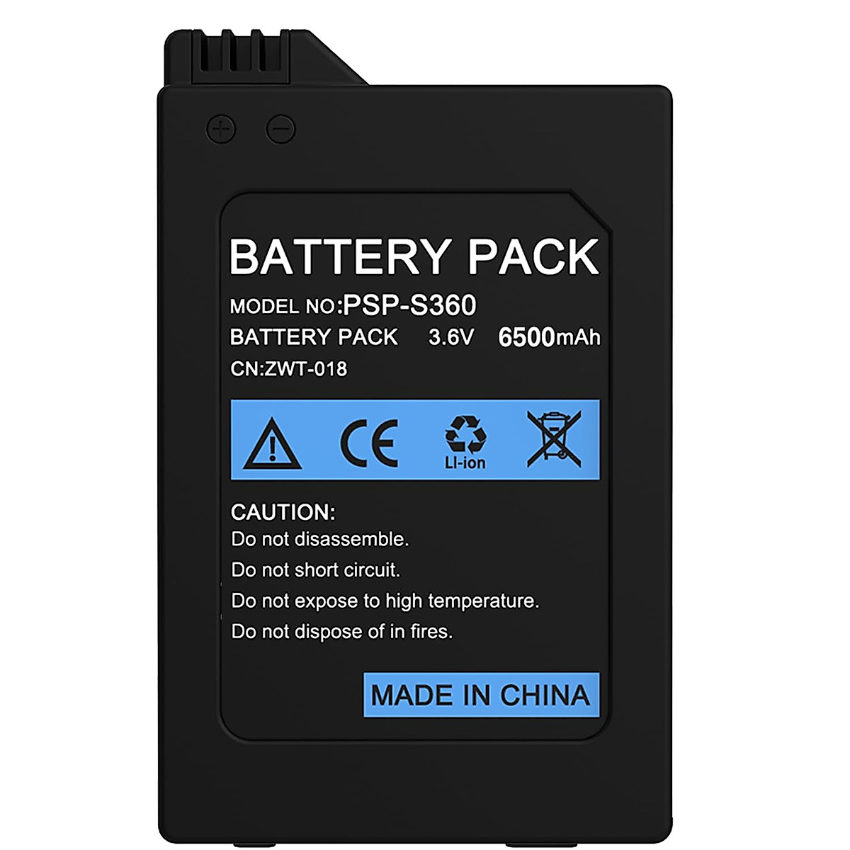 JDIRLDL PSP-S360 Battery High Capacity Quality Real 6500mAh 3.6V Lithium Ion Rechargeable Battery Pack Replacement for PSP 2000/PSP 3000,PSP Lite,PSP Slim,PSP-S110 Console