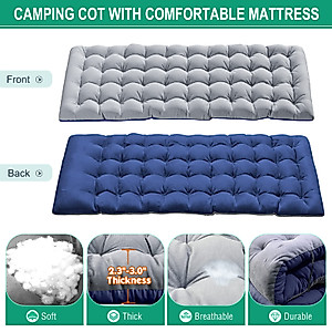 Barbella Folding Camping Cots Sleeping Cots for Adults, Adjustable 4-Position Folding Chaise Outdoor Patio Lounge Chairs, Portable Folding Bed Reclining Chair for Camping Pool Beach Patio Sun Tanning