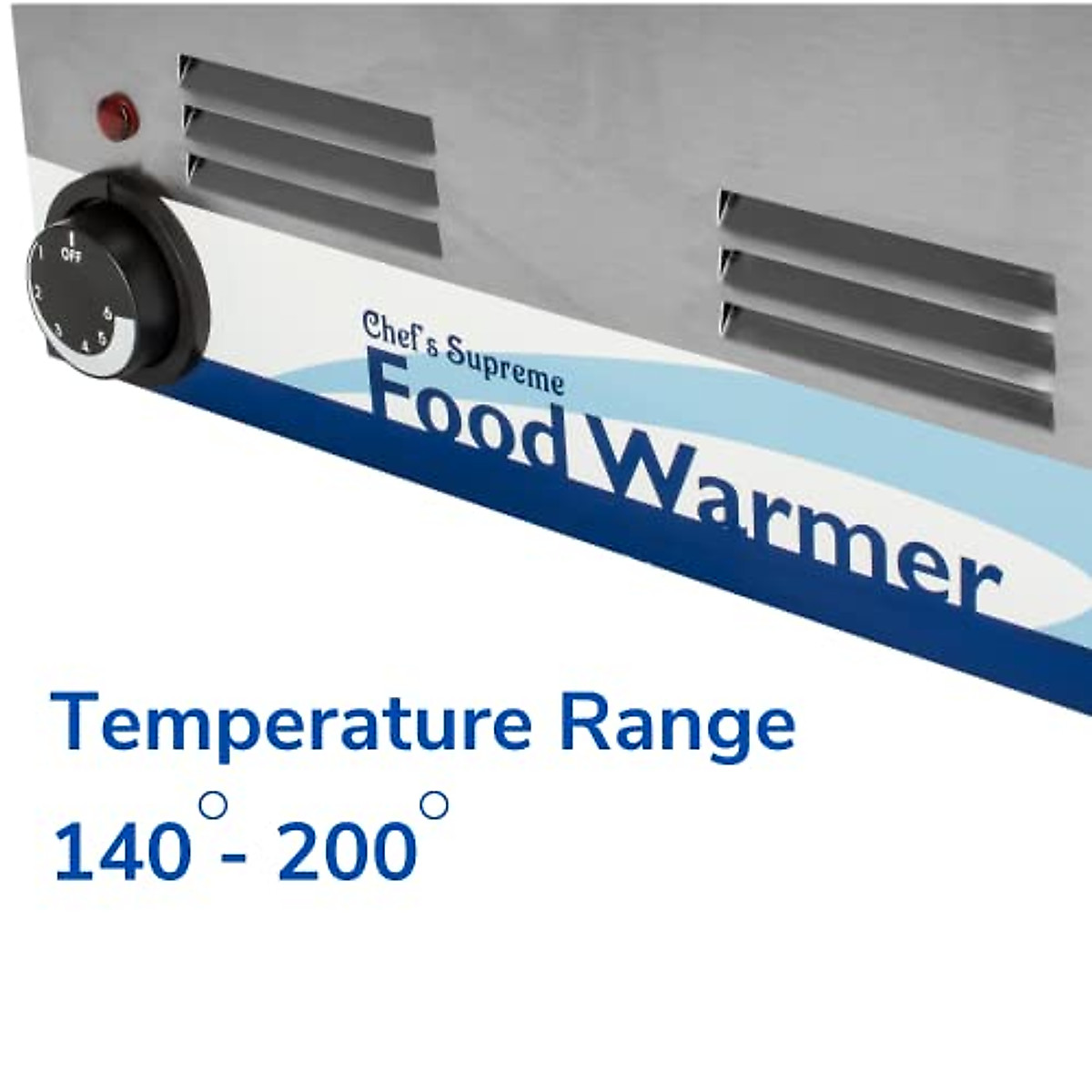 Chef’s Supreme 22x14 Commercial Full-Size Portable Steam Table Food Warmer – Electric 120V, Stainless Steel Housing, NSF Approved