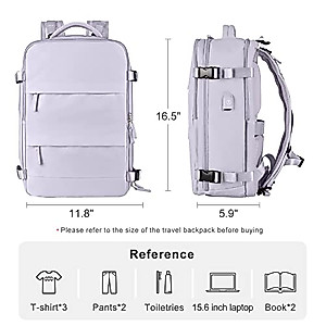 Carry On Backpack Personal Item Travel Backpack For Women Airline/Flight Approved Waterproof Sports Luggage Casual Daypack Small Hiking Backpack Purple