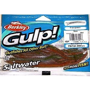 Berkley Gulp! Sandworm Saltwater Fishing Soft Bait, Camo, 2in, Green