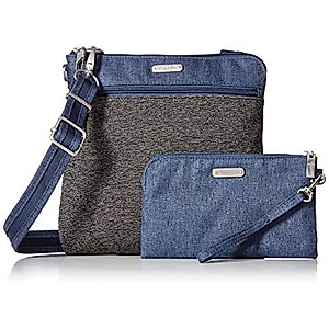 Baggallini Anti Theft Slim Crossbody Steel Blue Antitheft One Size