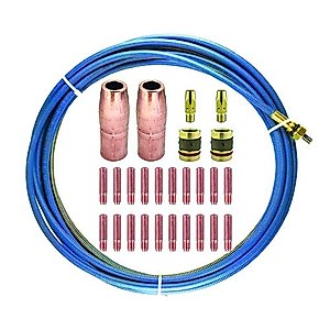 MIG Gun Kit Fits Miller M-25/M-40 200-400 amp Tip-Nozzle 200258 -Adapter-Diffuser-Liner (.035" KIT)