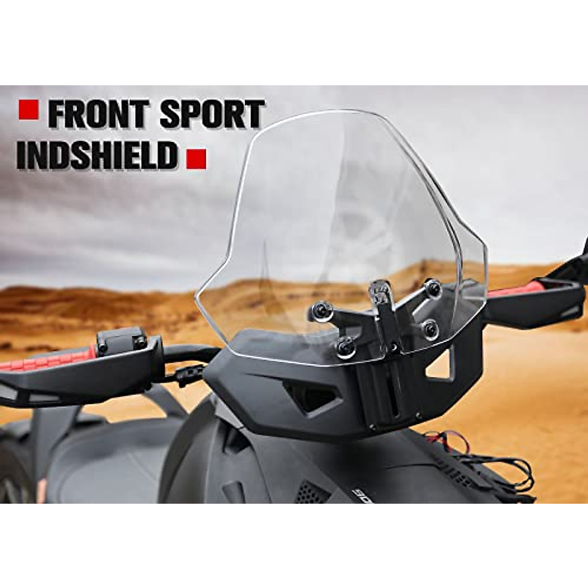 A & UTV PRO Sport Windshield & Aluminum Handguards for Can-Am Ryker All Models, Adjustable Vented Windscreen, Handlebars Hand Guard Protector Accessories, Replace OEM # 219401023, 219400771, 219400998