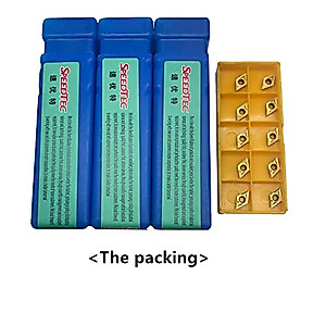 RHFGYY 10pcs DCMT070204 DCMT21.51 Carbide Turning Inserts with 3pcs Indexable Turning Tool Holders SDJCR0808H07 + SDJCL0808H07 + SDNCN0808H07 CNC Lather Tools