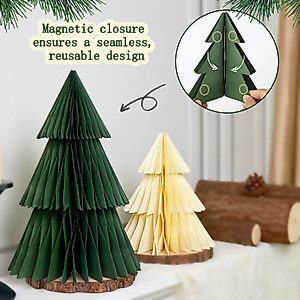 Homarkable 4 Pcs Paper Christmas Tree, Paper Christmas Ornaments, 3D Honeycomb Xmas Paper Trees, Christmas Party Decorations, Christmas Holiday, Christmas Centerpiece