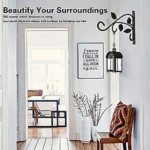 KABB 2 PCS Metal Hanging Hook Plants Brackets, 12 Inch Iron Wall Mount Bracket Durable Rust-Resistant Plant Hanger Hook for Hanging Plants Bird Feeder Lantern Wind Chimes