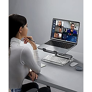 LORYERGO Adjustable Laptop Stand, Portable Laptop Riser for 17.3inch Laptops, Adjustment Laptop Stand for Desk, Portable Laptop Riser Holds Up to 17.6lbs Laptop Riser for Notebook - Sliver