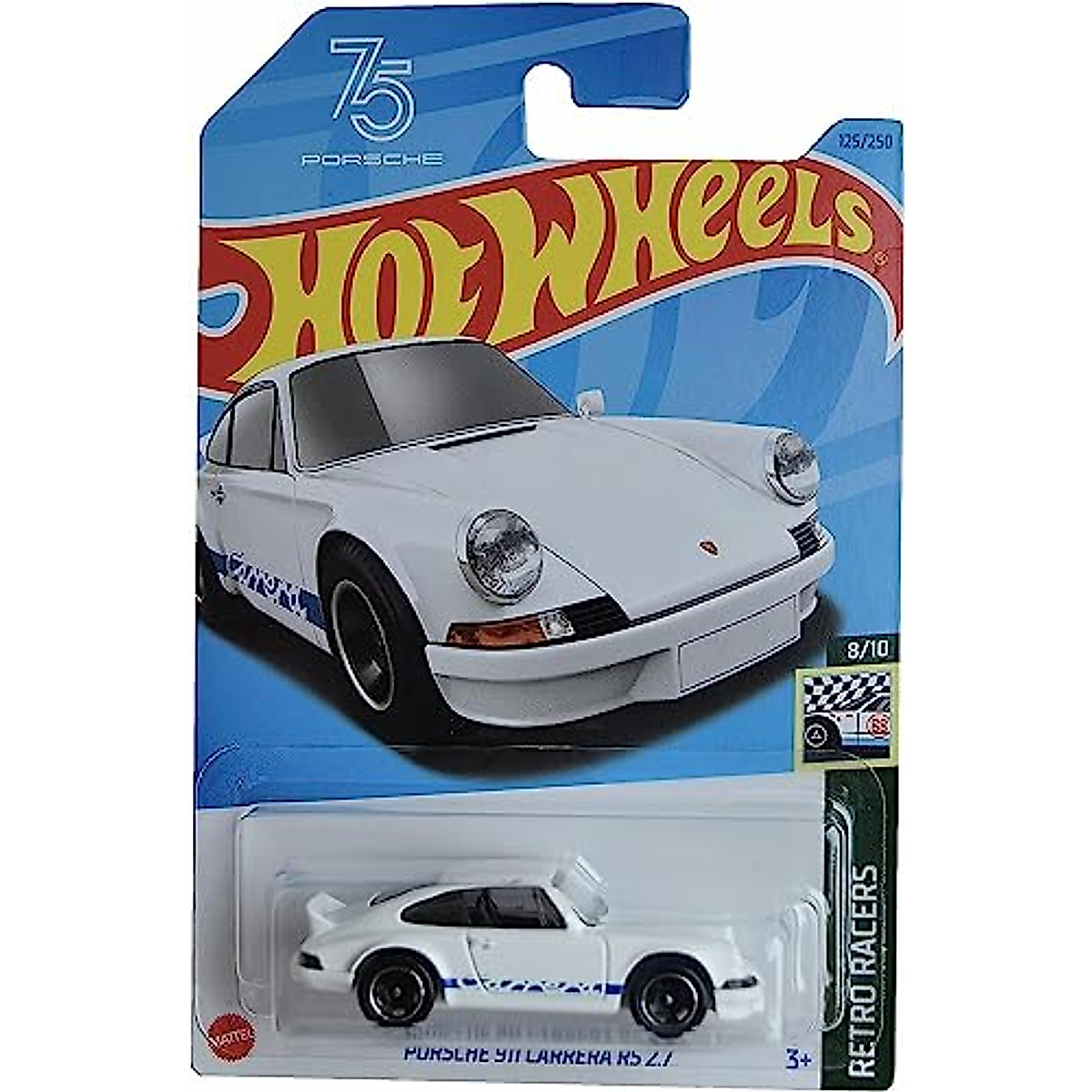 Hot Wheels Porsche 911 Carrera RS 2.7, Retro Racers 8/10 [White]