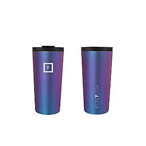 IRON °FLASK Classic Tumbler 2.0-2 Lids (Straw Flip), Vacuum Insulated Stainless Steel Water Bottle, Double Walled, Thermos Travel Mug - Aura, 20 Oz