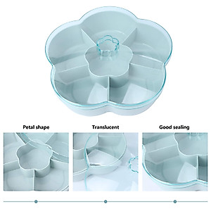 1pc Snack Storage Box Containers with Lids Divided Serving Tray Fruits Serving Container Nut Trays Home Snack Tray Divided Fruit Candy Flowers (polystyrene) To Rotate Food Box