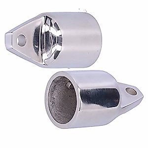 Universal Top Cap External Eye End Accessories 316 Stainless Steel Bimini for 1in OD Round Tube (Pack of 2) for Top Caps Tube Canopy Hardware Eye End Cap Top Cap Fitting Boat Slide Cap Top Eye End Sta