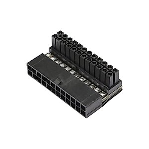 ATX 24Pin 90 Degree Adapter,Motherboard 24Pin Male to 24Pin Female 90 Degree Extension Connection for Mainboard Right Angle Connector for Desktop PC Power Supply