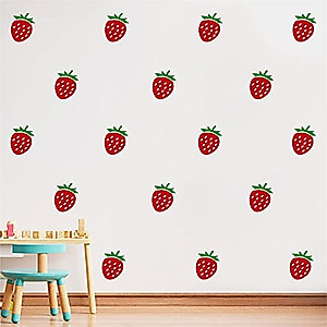 Red Strawberry DIY Wall Decor Stickers Kids Room Baby Nursery Decor Peel and Stick Baby Girl Room Decoration BK011 (Red)