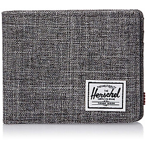 Herschel unisex adult Roy Rfid Bi Fold Wallet, Raven Crosshatch, One Size US