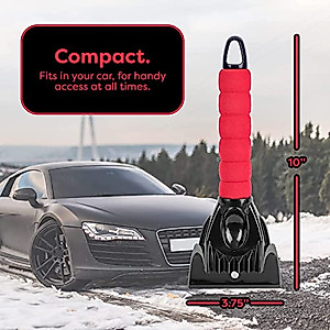 SCRUBIT Ice Scraper for Car Windshield, Foam Gripped Snow Scraper for Car SUVs and Small Trucks, Strong teethed Scraper for Ice and Snow, Compact Ice Crusher