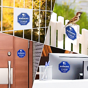 CCTV Outdoor Video Camera Security Stickers - 6Pcs CCTV Camera Video Security Camera in Use Sign Outdoor Video Surveillance Vinyl Sticker -24 Hours Warning Video Surveillance Window Security Signs