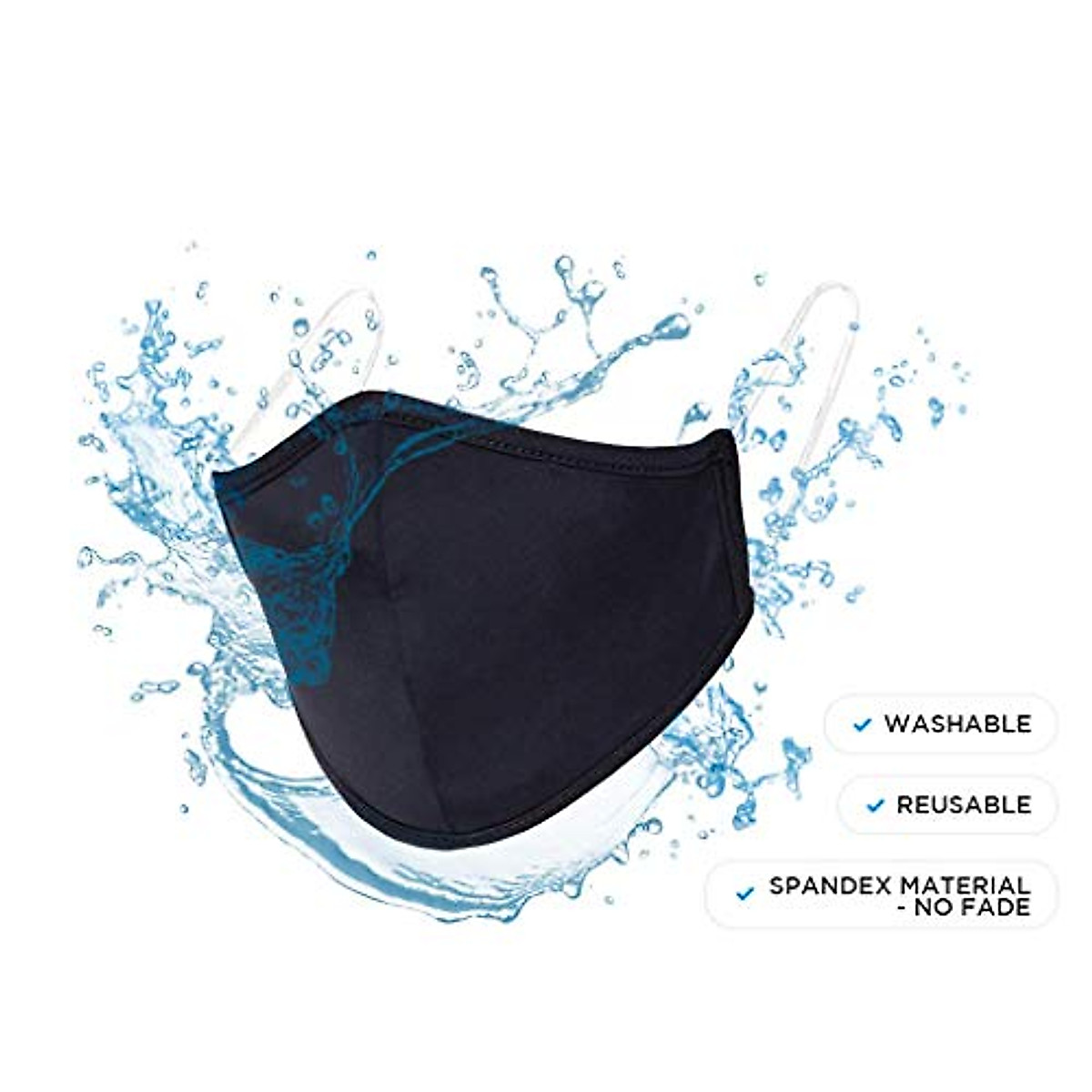 Guria Fashion Protective Cloth Face Mask, Washable Reusable Spandex Fabric - Unisex, 20+ Colors Available