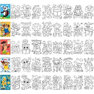 30 Pieces Coloring Book Bulk Kids 40 Different Coloring Book for Kindergarten School Classroom Graduation Activity Birthday Present First Day of School Party Favor Christmas Goodie Bag Stuffer Filler