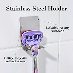 AOA Studio Women's 5-Blade 7pc Kit Including 1pc Handle 5pcs Five-Blade Heads from Swedish1pcs Stainless Steel Shower Hook Hydrating Aloe and Vitamin E Strip Cleanest, Closest, Comfortable Shave