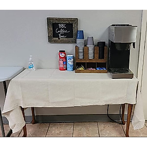 EVERLY Linen Hemstitch Tablecloth, 100% Stonewashed French Linen TableCloths for 6-Foot Rectangle Tables 60x84 Inches, Washable Thanksgiving Tablecloths, Decorative Halloween Table Cloth