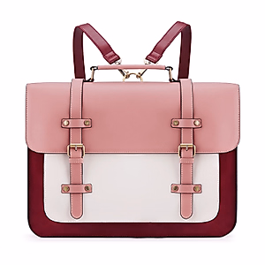 ECOSUSI Laptop Bag for Women Vegan Leather Messenger Bag Fashion Briefcase Backpack 15.6 inch Computer Satchel Bag