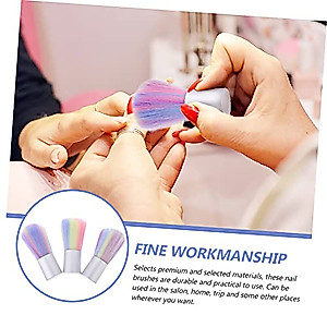 Hemoton 3pcs Colorful Dust Brush Para Uñas Acrilicas Makeup Powder Brush Duster for Cleaning Nail Art Remover Hand Fingernail Brush Cleaner Nail Powder Cleaner Brushes Colorful Grip