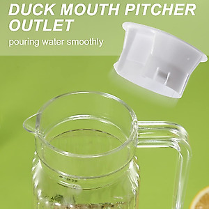 Acrylic Pitcher 37 oz, OEH Unbreakable Plastic Pitcher, Clear Plastic Pitcher with Lid, BPA-Free, Heat-Resistant Small Plastic Water Pitcher for Tea, Sangria, Lemonade, Juice, Milk, Stripe