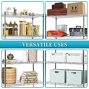 5 Wire Shelving Unit Storage Shelf Adjustable Heavy Duty Shelf with Leveling Feet for Closet Laundry Pantry Kitchen Garage 750 LBS Capacity 21.5" L x 11.6" W x 47.6" H, Chrome