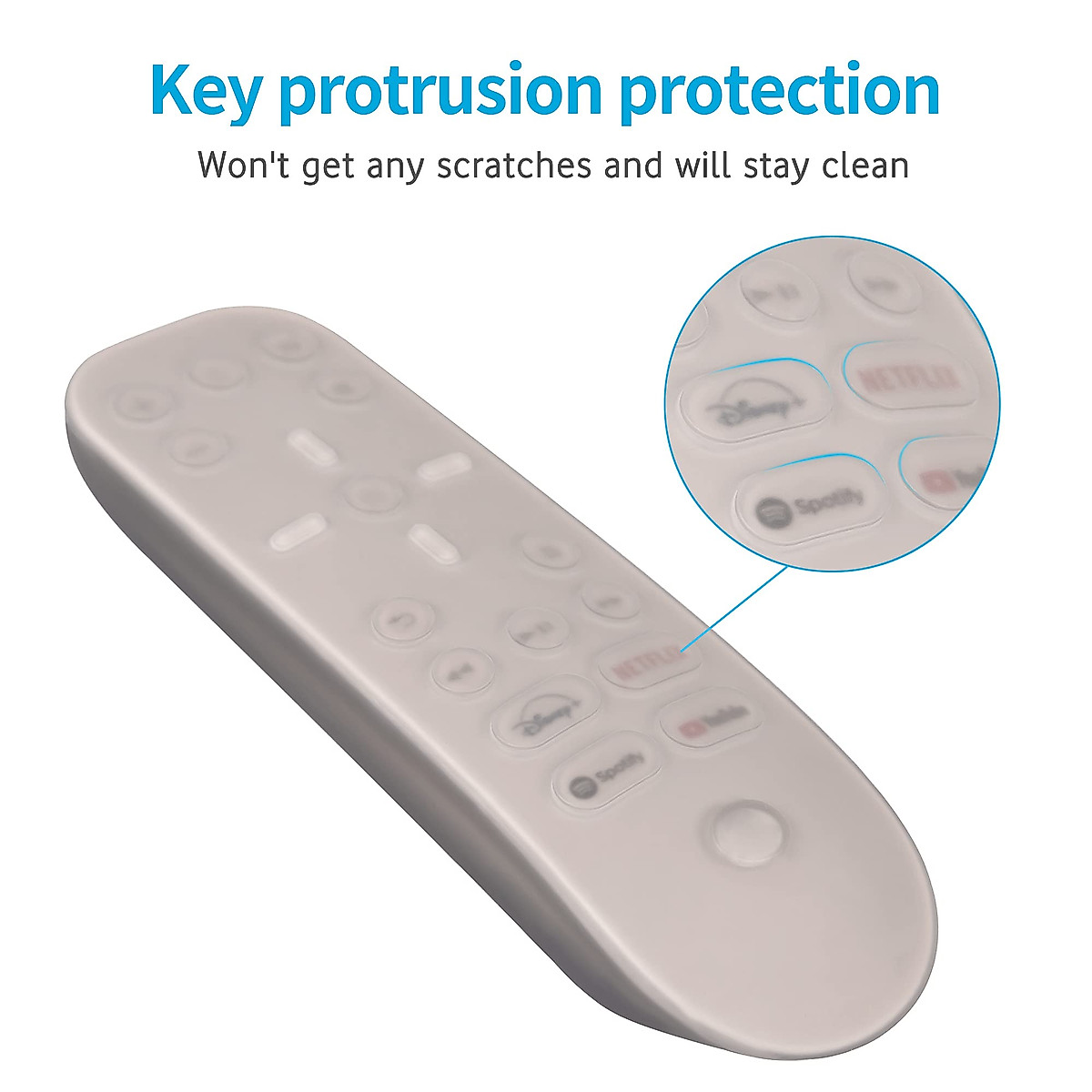 [2 Pcs] Protector Cover for PlayStation 5 Media Remote Cover, Anti-Slip Silione Skin Case Sleeve for PS5 Remote Control, Shock Absorption Washable (Gray+Transparent)