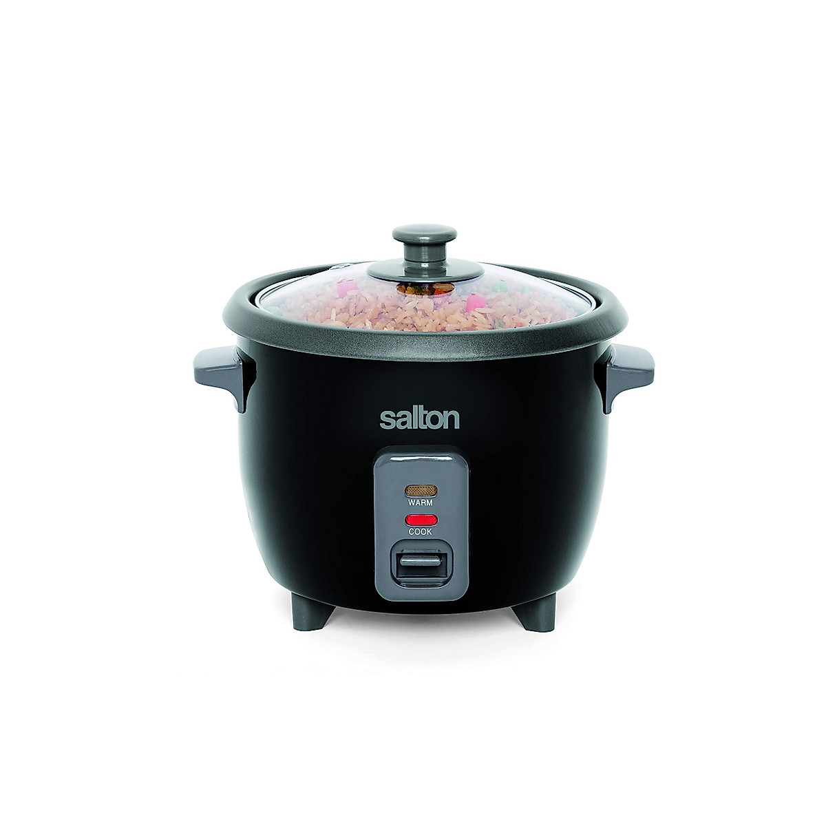 Salton 6 Cup Automatic Rice Cooker, 6 cups cooked / 3 cups Uncooked, Black, Stainless Steel