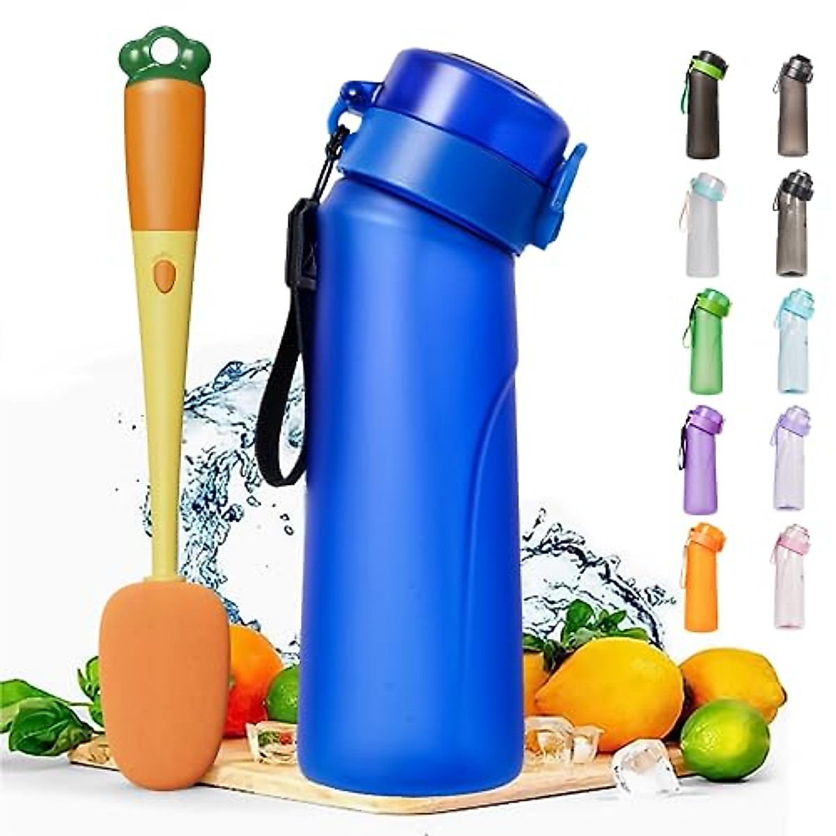 BBAUER Air Water Bottle Starter Set, 650ml Sports Alr Water Up Bottle BPA Free With Straw, Drinking Bottles (Flavour Pods NOT included) Scented 0 Sugar Fruit Fragrance Water Cup for Outdoor Gym