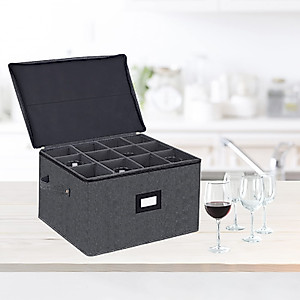homyfort Platter Storage Case & Mug and Cup Storage with Dividers & Wine Glass Storage Box, China Storage Containers Hard Shell and Stackable