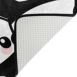 WOZO Cute Panda Animal Area Rug Rugs Non-Slip Floor Mat Doormats Living Dining Room Bedroom Dorm 60 x 39 inches inches Home Decor