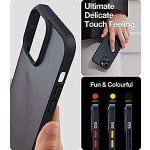 TORRAS 𝗨𝗽𝗴𝗿𝗮𝗱𝗲𝗱 Shockproof iPhone 14 Pro Max Case, Military Grade Drop Protection, Silicone iPhone 14 Pro Max Case, Slim Thin Semi-Clear iPhone 14 Pro Max Phone Case, Black-Guardian Series