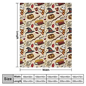 Magic Colleges Blanket, Flannel Throw Blanket, Soft Cozy Blanket Fans Gift for Adult Kids All Season 60"x50"