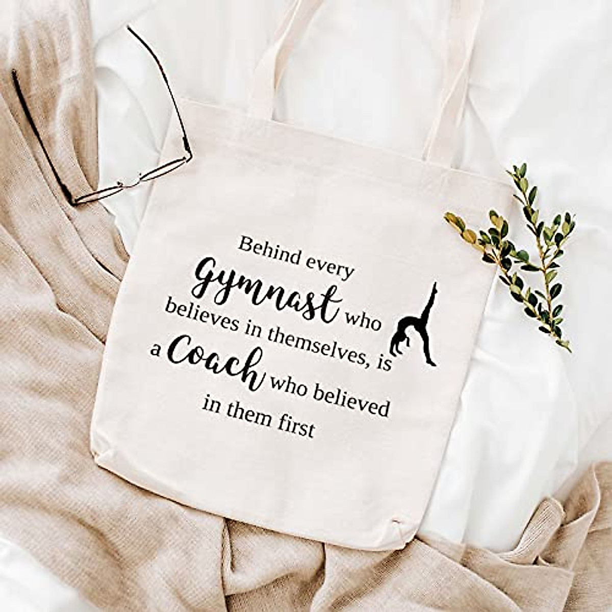 WCGXKO Gymnast Coach Gift Behind Every Gymnast Who Believes Themselves Is A Coach Who Believed In Them First (Gymnast Coach tote)