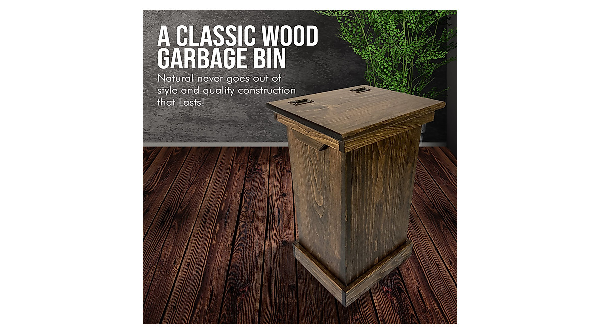 Stylish Amish Wood Trash Can Cabinet - Peaceful Classics