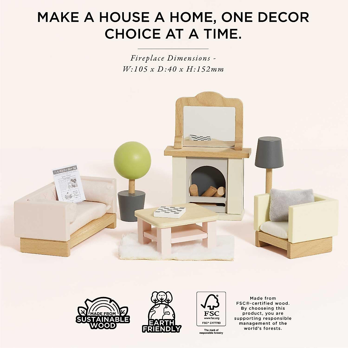 Le Toy Van Daisylane Sitting Room Dollhouse Furniture (ME058)