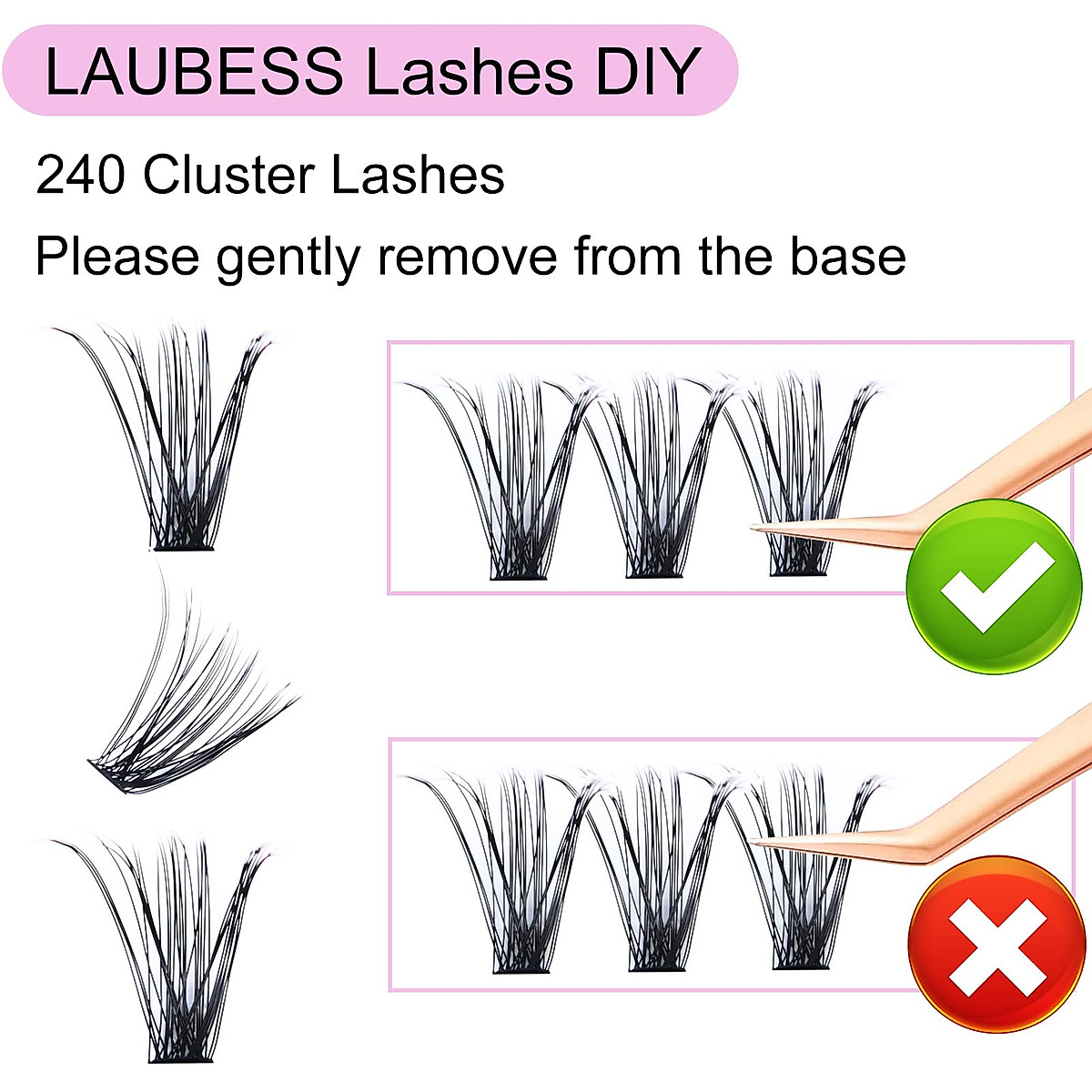 Lash Clusters Extensions 240pcs 40D DIY Eyelash Extension Long Individual Lashes Natural Look Faux Mink Cluster Lashes C Curl Mixed Length (40D-0.07C-9-16mm)