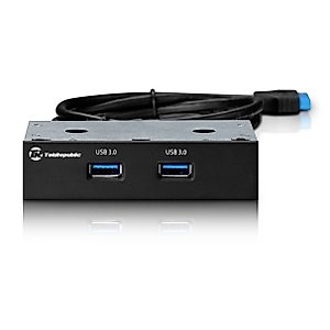 Tek Republic TIU-3000 3.5 inch Front Panel USB Hub with 2 USB 3.0 Ports (2ft 20-Pin Adapter Cable)