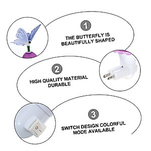 Hemobllo Butterflies Visual Lamp 7 LED Lamp 3D Night Light Lamp LED Lamp for Bedroom