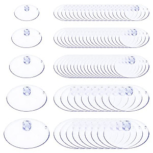 Glarks 80Pcs 25mm 30mm 35mm 40mm 45mm Suction Cups Set, 5 Size Rubber Anti-Collision Sucker Pads with Holes Without Hooks for Home Kitchen Bathroom Houseware Hanging Items