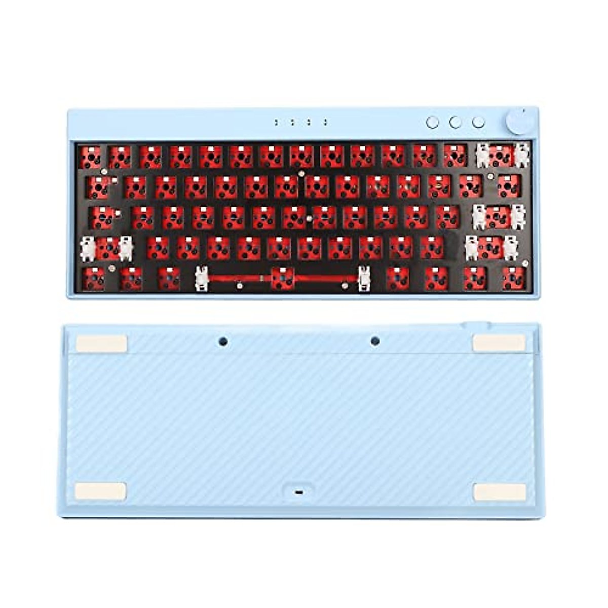 Yoidesu Mechanical Keyboard DIY Kit, 61 Keys Hot Swappable RGB Custom Mechanical Gaming Keyboard Kit, 3Pin/5Pin Switch, Wireless 2.4G/Bluetooth/Type C Wired Keyboard(Blue)
