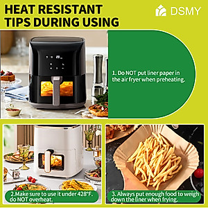 DSMY 150 PCS Air Fryer Disposable Paper Liners,8 Inch Square Parchment Disposable Paper Liner for 5-8QT Air Fryer,Baking, Roasting and Microwave, Non-Stick Airfryer Accessories