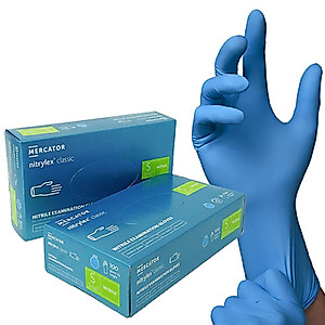 NITRYLEX Nitrile Medical Exam Gloves 1000/cs, Powder-Free, Latex-Free, Textured, Blue, S - SMALL, Disposable Examination Gloves, Strong & Flexible, 10 bx of 100 Nitrile Gloves