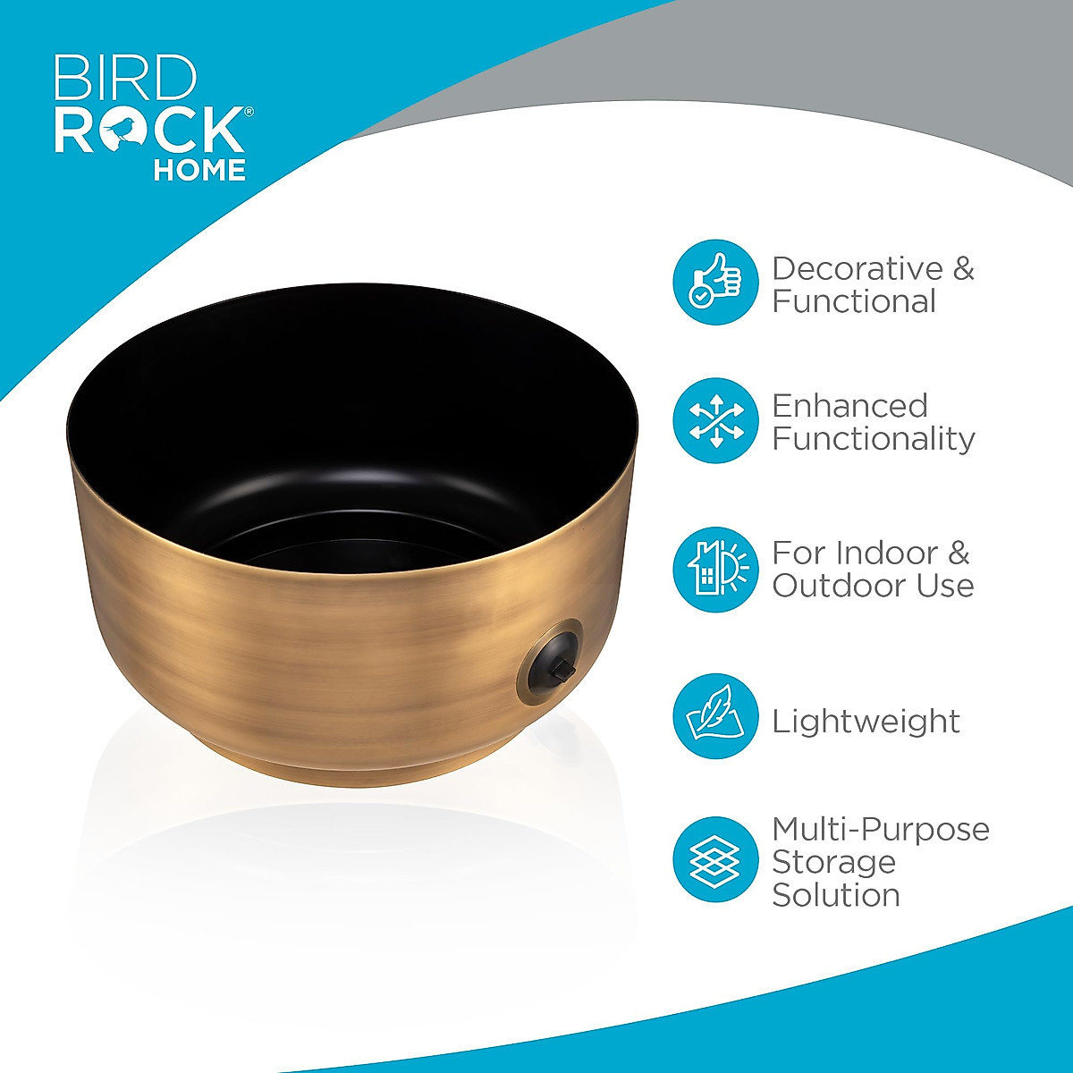 BIRDROCK HOME Decorative Footed Garden Water Hose Holder Pot with Lid - 100ft Hose Storage Steel, Hidden Garden Hose Keeper w/Drain Holes, Hose Hider for Indoor Outdoor Patio Yard - Oil Rubbed Bronze