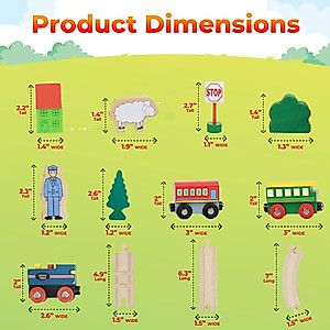 On Track USA Wooden Train Set 35 Piece All in One Wooden Toy Train Tracks Set with Magnetic Trains and Railway Accessories, Comes in A Clear Container, Compatible with All Major Brands