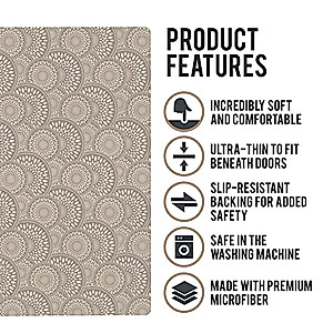 Shape28 Small Area Rug Mat Ultra-Thin Kitchen Rug Entrance Mat with Non Slip Rubber Backing Szie 20 inches x 16 inches Color Latte Design 1S