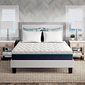 Nautica Home Invigorate 10" Medium-Plush Gel Memory Foam Mattress with Cooling Air Flow and Pressure Relieving Foam Layers, Bed-in-a-Box, Queen White